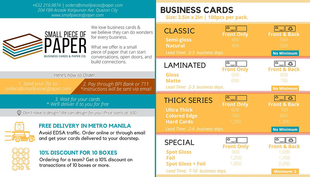 Business Cards Production Timeline