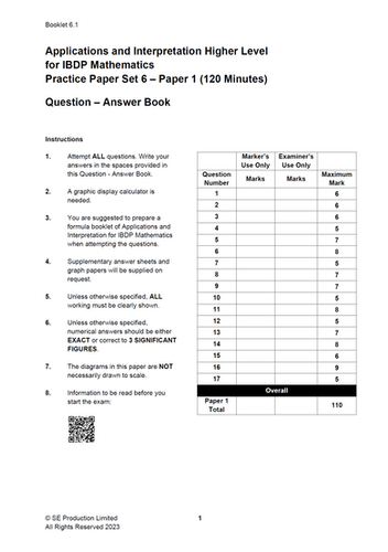 Global Mock Exam 2023 for IBDP Mathematics - AIHL Paper with Marking ...