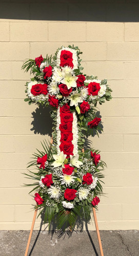 Red cross large 2 bouquets | Gaby's Flowers