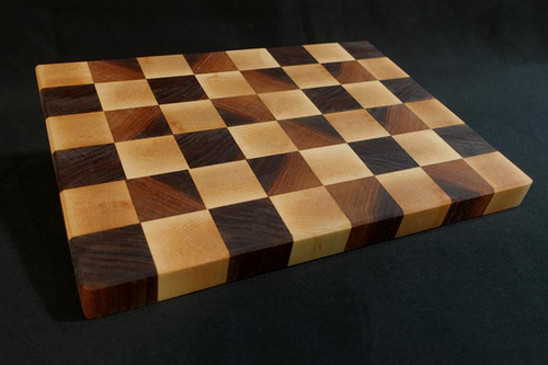 Maple and Walnut End Grain Chess Cutting Board | WHCreations