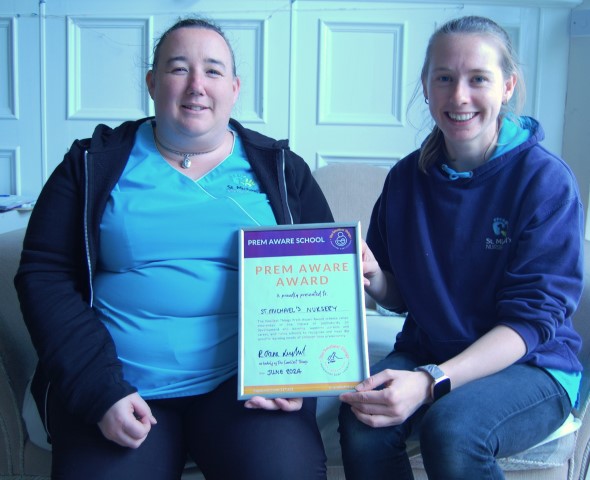St. Michael's are First Nursery in Devon to Receive Prem Aware Award