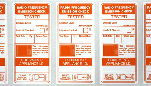 Microwave Emission Test Labels/Stickers for Electrical PAT Testing ...