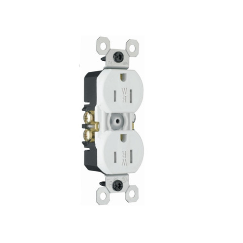 15A 125V Tamper-Resistant Weather-Resistant Duplex Receptacle, White ...