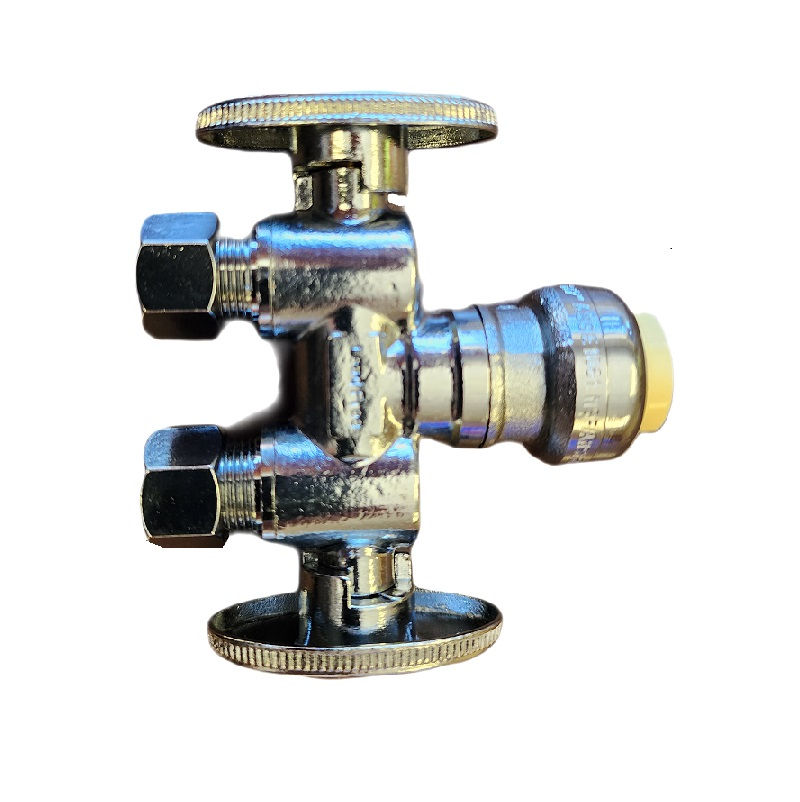 1 PC. 1/2" PUSH FIT X DUAL 3/8" OD COMP. STRAIGHT STOP VALVE | MC ...
