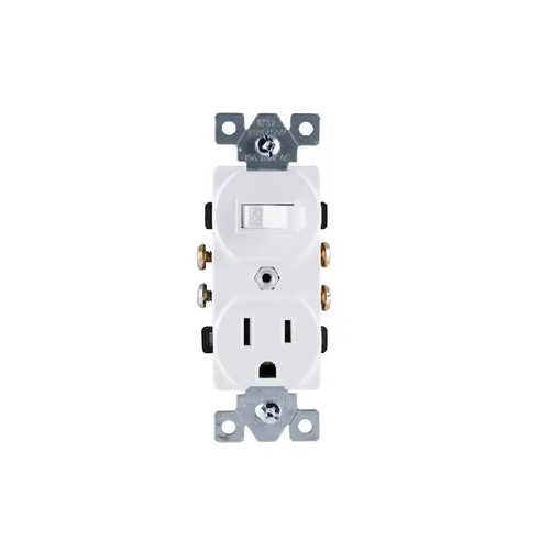All-in-One Toggle Switch and Single Pole Outlet, White - BA | MC Lumber ...