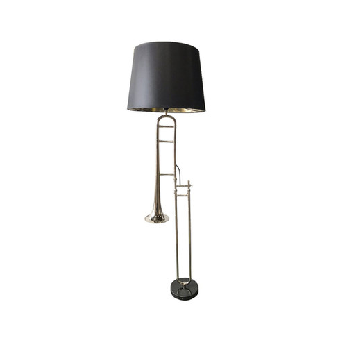 Trombone Standard Lamp With Black Shade | The Flying Fox