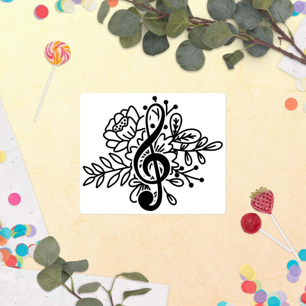 Treble Clef and Flowers Sticker | SCCBDA