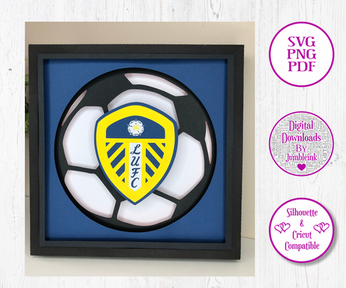 Leeds United FC Soccer - 3D Paper Cut Template Light Box SVG | JumbleinkSVG