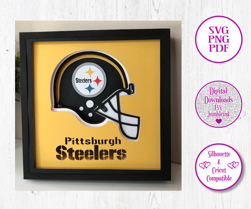 Pittsburgh Steelers Football - Square 3D Paper Cut Shadow Box ...