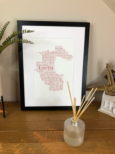 Louth Craic Map With County Sayings and Phrases Irish Themed Print ...