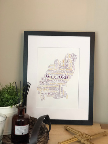 Wexford Craic Map County Sayings and Phrases Irish Themed Poster Irish ...