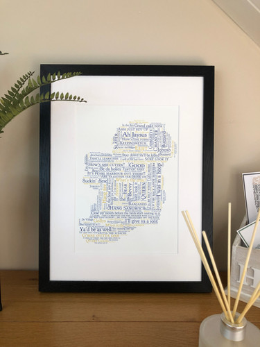 Wicklow Craic Map With County Sayings and Phrases Irish Themed Print ...