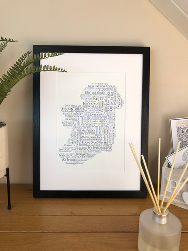 Dublin Craic Map With County Sayings and Phrases Irish Themed Print ...