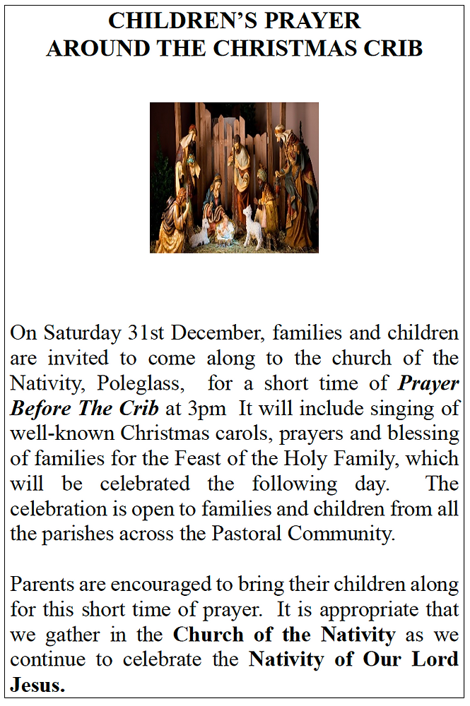 CHILDREN’S PRAYER AROUND THE CHRISTMAS CRIB