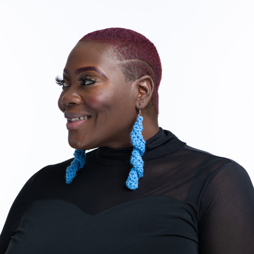 Light Blue Twirly Girl Earrings | J. Riley Creative