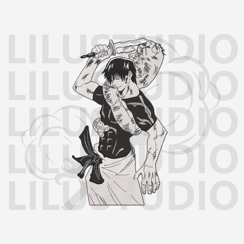Embroidery Design for Toji Fushiguro Jujutsu Kaisen character | LiluStudio