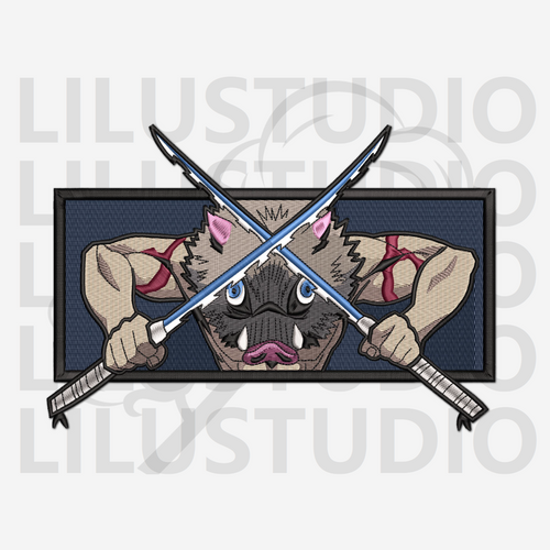 Embroidery Designs for Inosuke Hashibira Demon Slayer character ...