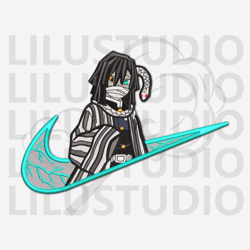Embroidery Designs for Obanai Iguro Demon Slayer character | LiluStudio