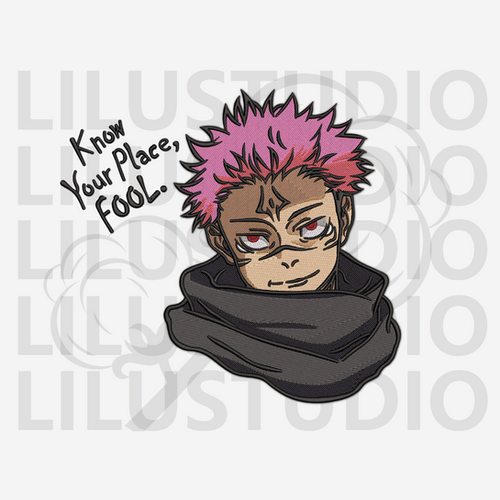 Embroidery Design for Ryomen Sukuna Jujutsu Kaisen character | LiluStudio