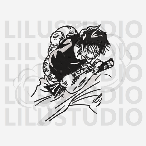 Embroidery Designs for Toji Fushiguro Jujutsu Kaisen character | LiluStudio