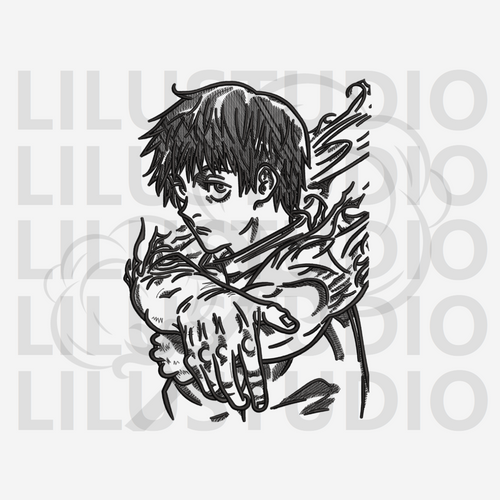 Embroidery Designs for Yuta Okkotsu Jujutsu Kaisen character | LiluStudio