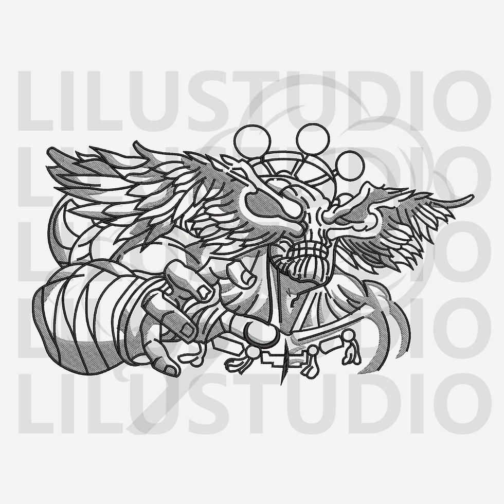 Embroidery Designs for Mahoraga Jujutsu Kaisen character | LiluStudio