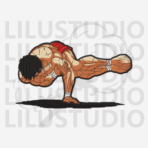 Embroidery Design for Baki Hanma Grappler Baki character | LiluStudio