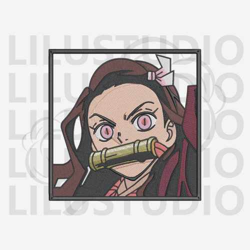 Embroidery Designs for Nezuko Kamado Demon Slayer character | LiluStudio