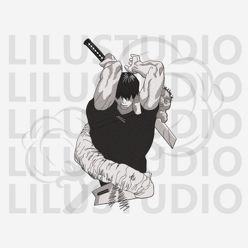 Embroidery Design for Toji Fushiguro Jujutsu Kaisen character | LiluStudio