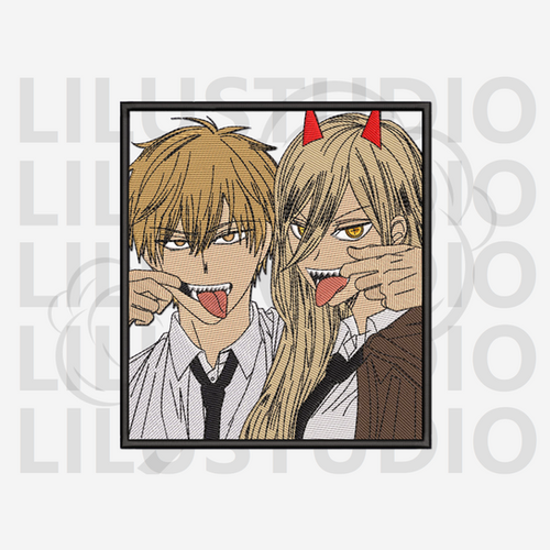 Embroidery Designs for Denji & Power Chainsaw Man characters | LiluStudio