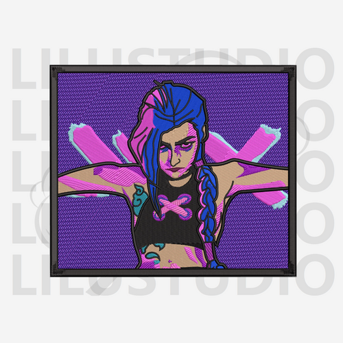 Embroidery Design for Jinx Arcane: League of Legends character | LiluStudio