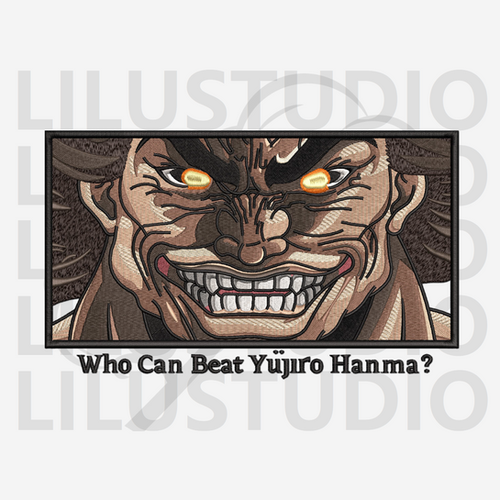 Embroidery Design for Yujiro Hanma Grappler Baki characteracter ...