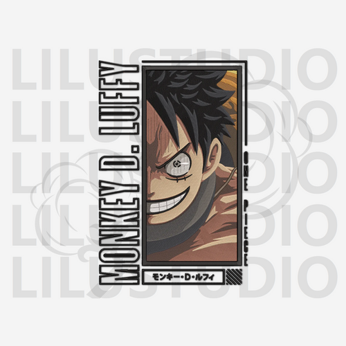 Embroidery Designs for Monkey D. Luffy One Piece character | LiluStudio
