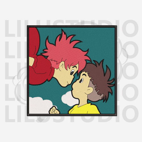 Embroidery Design for Ponyo & Sousuke Ponyo characters | LiluStudio