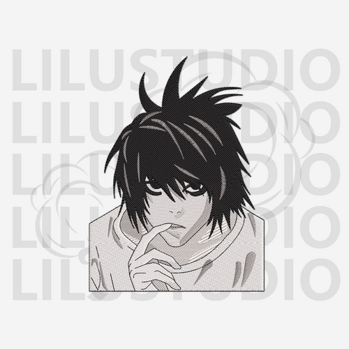 Embroidery Design for L. Lawliet Death Note character | LiluStudio