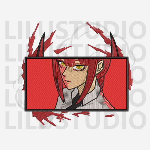Embroidery Designs for Makima Chainsaw Man character | LiluStudio