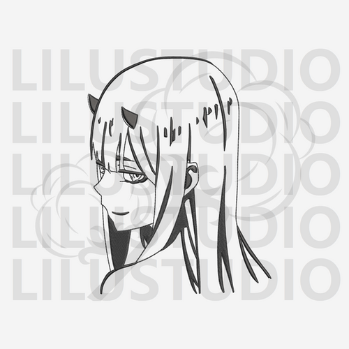 Embroidery Design for Zero Two Darling in the Franxx character | LiluStudio