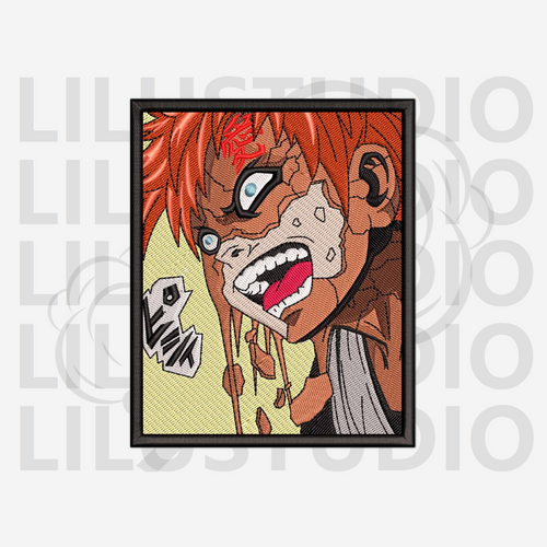 Embroidery Designs for Gaara Naruto character | LiluStudio