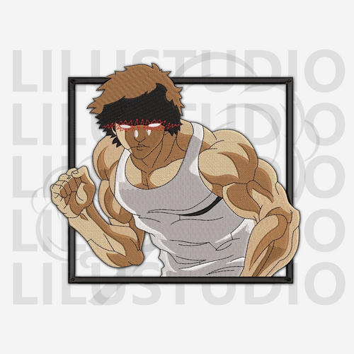 Embroidery Design for Baki Hanma Grappler Baki character | LiluStudio