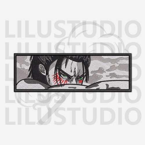 Embroidery Designs for Eren Yeager Attack on Titan character | LiluStudio