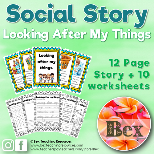Social Story - Looking After My Things | BexTeachingResources