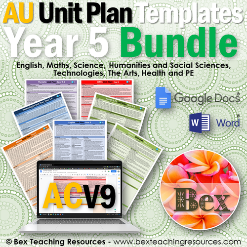 Australian Unit Plan Templates - Year 5 - V9 | BexTeachingResources