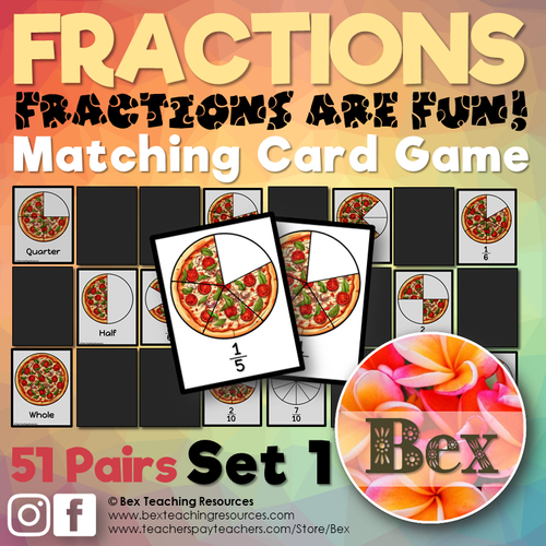Fractions - Matching Card Game Set 1 | BexTeachingResources