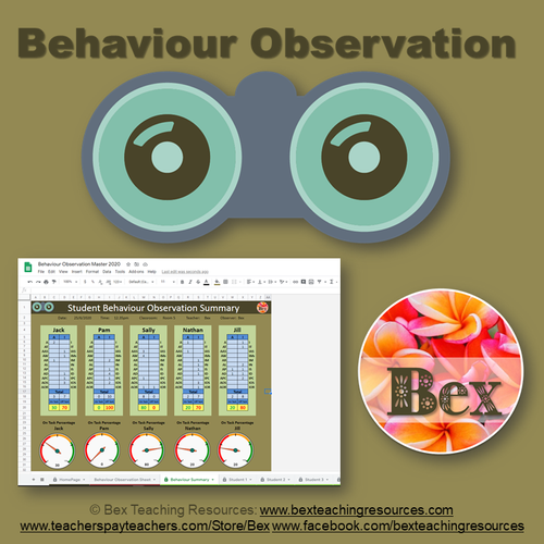Behaviour Observation - Google Sheets | BexTeachingResources