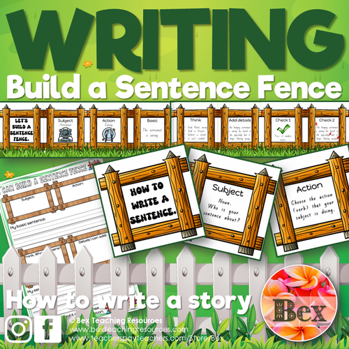 Writing - Build A Sentence Fence | BexTeachingResources