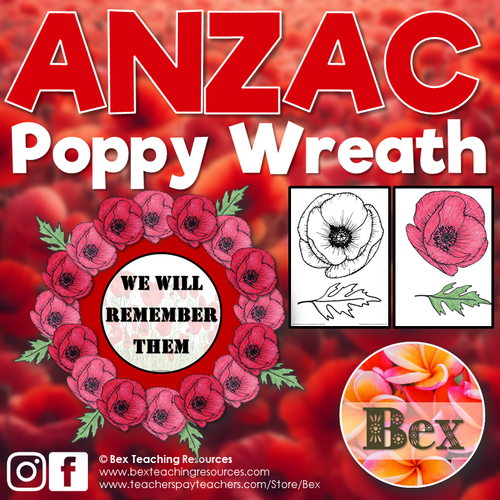ANZAC Poppy Wreath Craft | BexTeachingResources