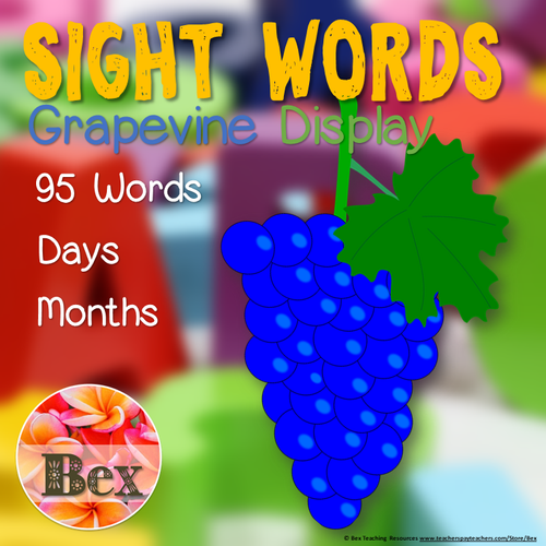 95 Sight Words Grapevine Display | BexTeachingResources