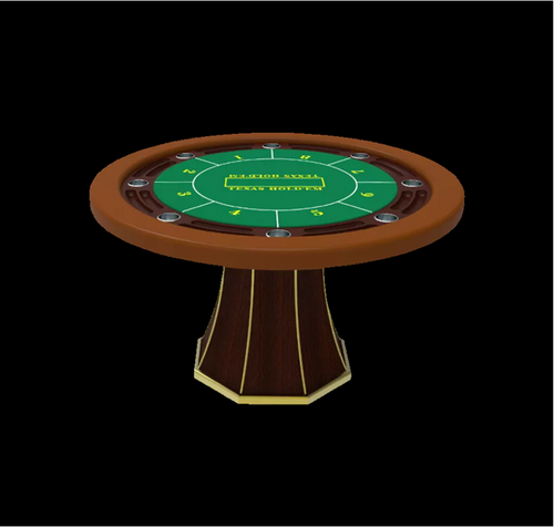 New Round Wooden Poker Table with Dealer Tray & Cup Holders | OTTop