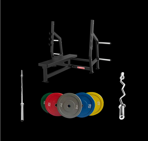 Weight Bench Press 2 Barbells 150kgs Bumper Plate Set | OTTop