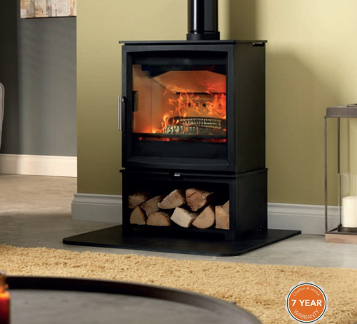 Woodtec 5WD wood burning stove on Log Store | South West Stoves